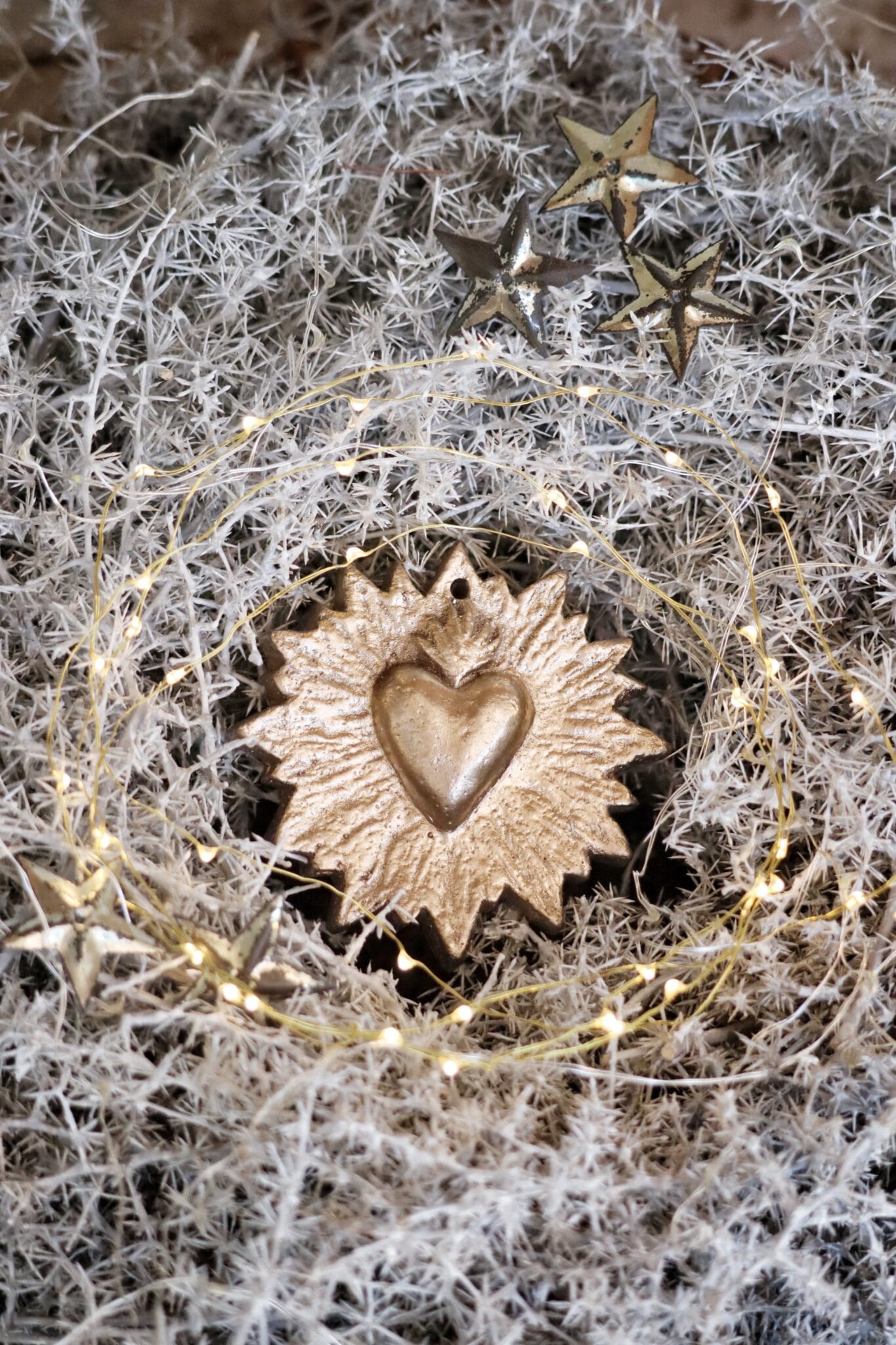 Ex voto en cire, coeur à suspendre - couleur or ou blanc
