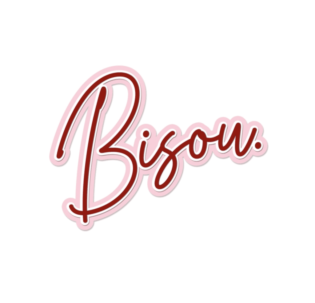 Enseigne "Bisou" décoration murale en plexiglas